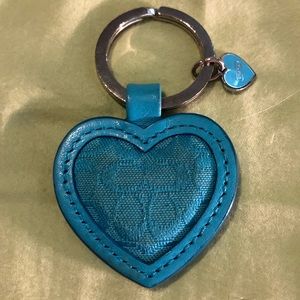 Coach Accessories | Pink Leather Heart Crystals Charm Keychain | Poshmark